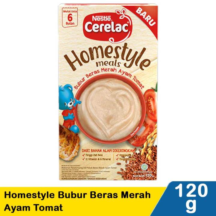 Nestle Cerelac Homestyle Bubur Beras Merah Ayam Tomat 120G | Lazada ...