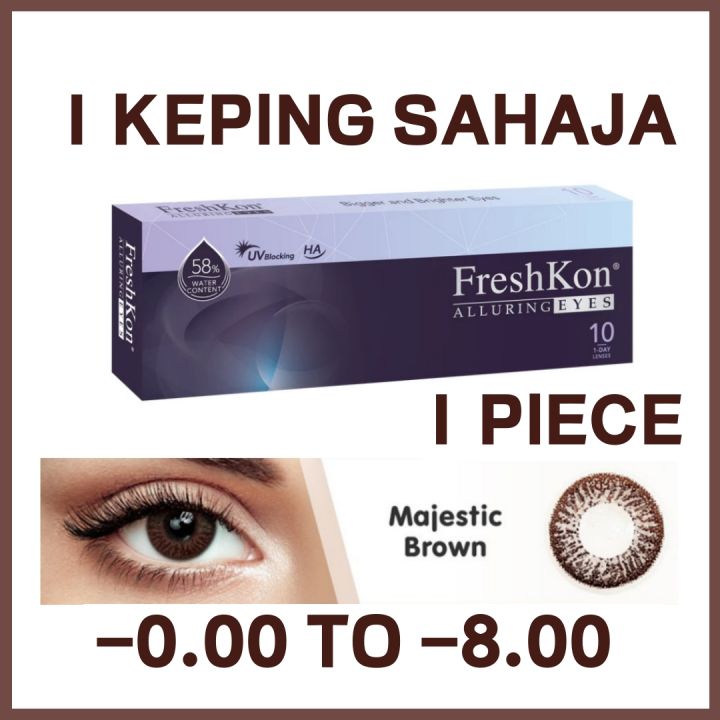 (0.00 To -8.00) 1 Piece Freshkon Alluring Daily Color Majestic Brown (Loose Pack) | Lazada