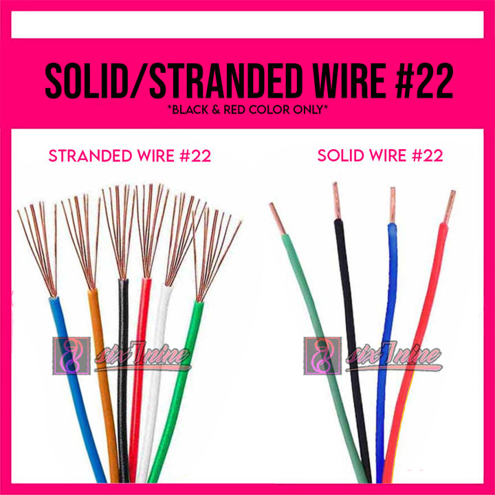 Stranded | Solid Wire 22 AWG 1Meter Electrical Copper Cable LED Audio ...