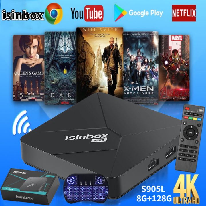 [S905L Core+COD] NEW isinbox MX3 TV Box 8G+128G 4K Android 11 TV Box ...
