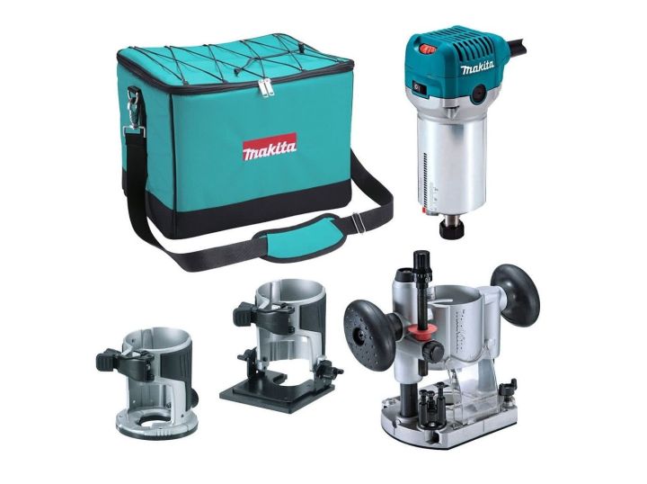 Makita 710W 6mm (1/4") / 8mm (3/8") Trimmer Router Kit | Lazada