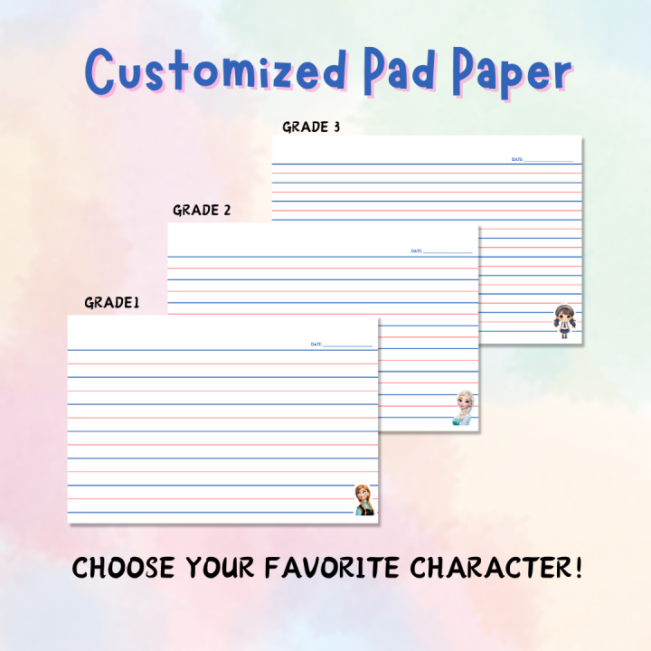 CUSTOMIZED PAD PAPER WITH YOUR FAVORITE CHARACTER ( 2 pads) | Lazada PH