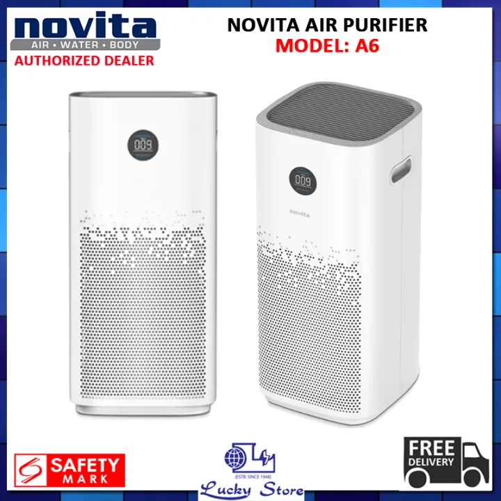 NOVITA A6 AIR PURIFIER, 4 SPEED SETTING, CADR 580 m³/HR, EXTENSIVE COVERAGE 2045 FT2, HIGHER AIR ...