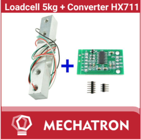Load Cell 5kg Sensor berat tekanan timbangan hx711 hx-711 loadcell ...