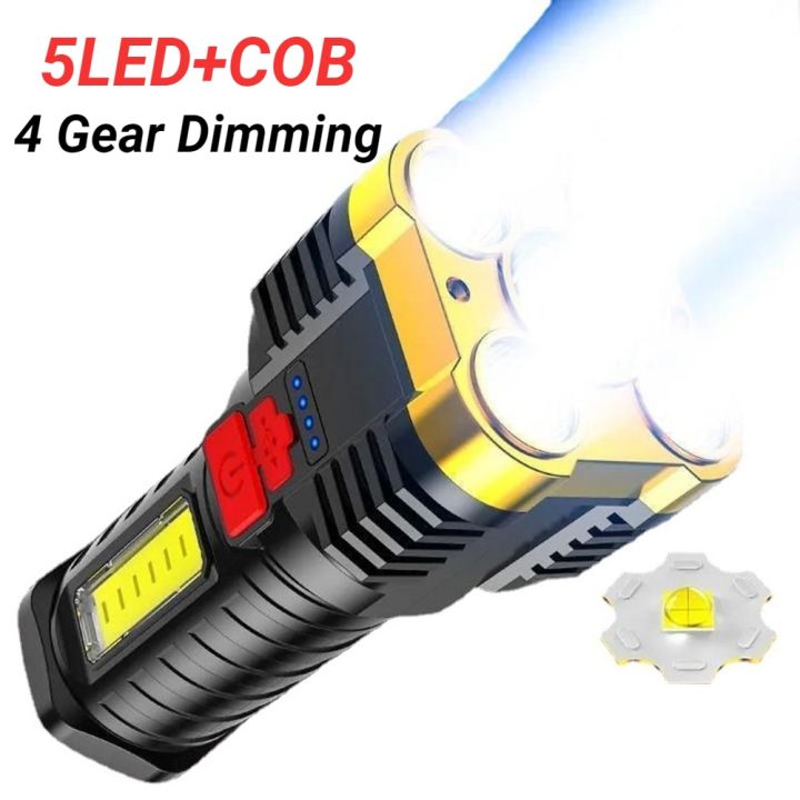 High Power LED Flashlight 8-Core USB Rechargeable Flashlight With Built ...