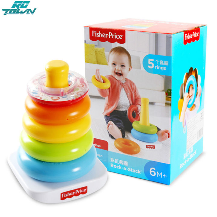 Wooden Stacking Rings Baby Stacker Kids Toy Stack Up Tower Ring Early ...