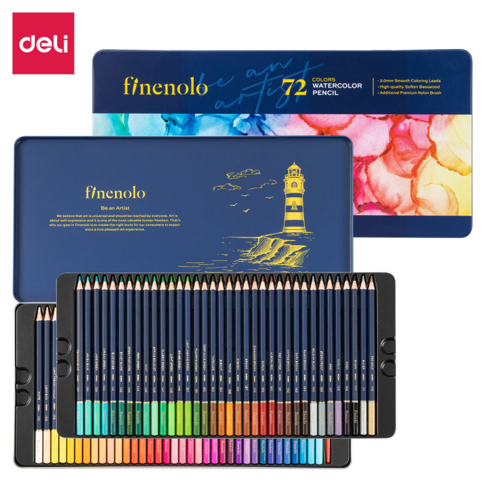 Deli 24/36/48/72 Watercolor Pencils Colored Pencils Finenolo Water ...