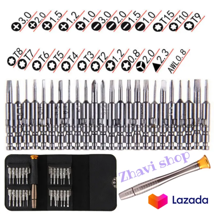 Obeng Set Komplit Alat Reparasi Handphone Smartphone suku Cadang Hp Torx Set 25 in 1 | Lazada ...