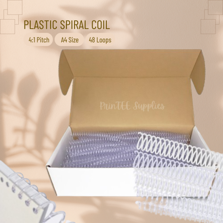 PrinTEE - Plastic Spiral Coil White/Clear A4 (100pcs per pack) | Lazada PH
