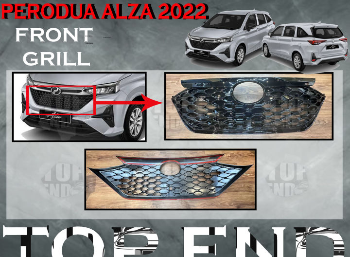 PERODUA ALZA 2022 2023 2024 MATERIAL ABS SPORT STYLE FRONT GRILLE DEPAN ...