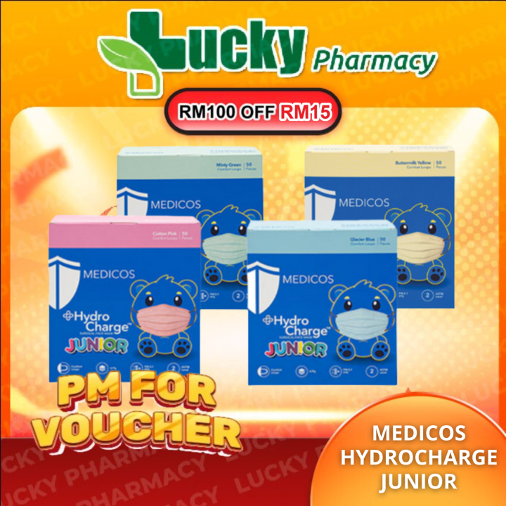 MEDICOS HYDROCHARGE™ 4-PLY SURGICAL FACE MASK JUNIOR – FOR KIDS (4-12 ...