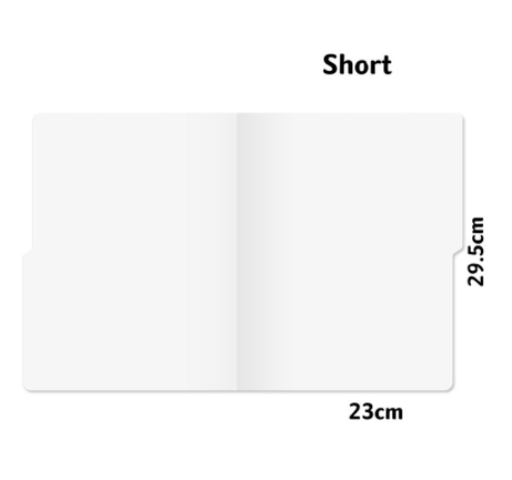Folder short - 5piece and 10pcs White & colored folder SHORT/LONG ...