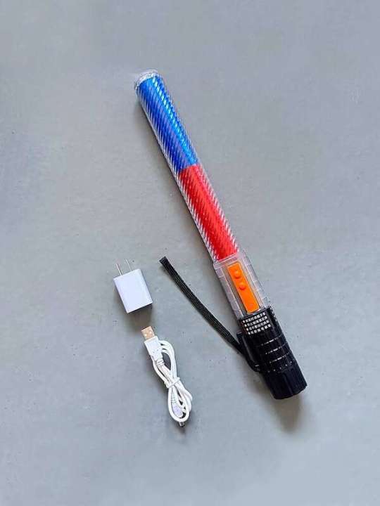 Traffic Road ning Signal Rechargeable Handheld High Brightness Red Blue ...
