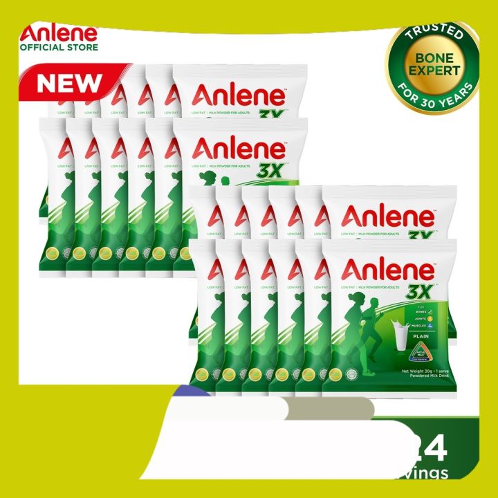 Anlene 3X Adult Milk Powder Plain 30g x24 (Sachet) | Lazada PH