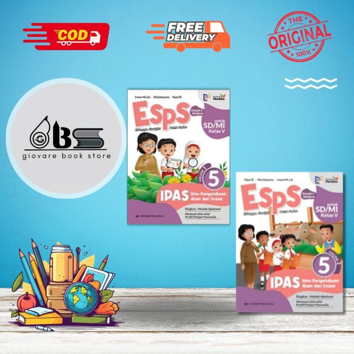 BUKU ESPS IPAS KELAS 5 VOL 1 & VOL 2 ERLANGGA KURIKULUM MERDEKA | ESPS IPAS VOL.1 SD/MI KLS.5/KM ...