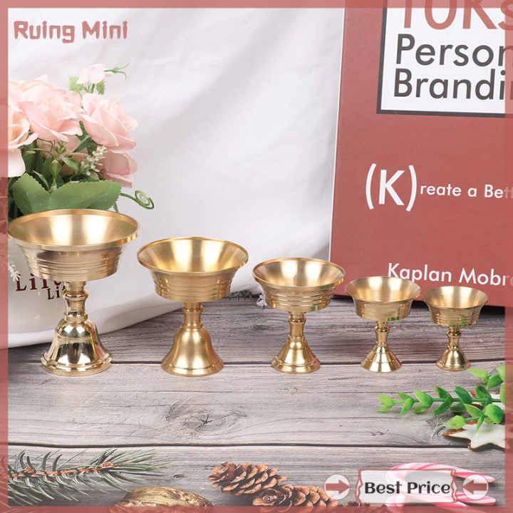 Ruing เชิงเทียนเชิงเทียนแบบโลหะผสมทองแดงหลายขนาดเชิงเทียนเชิงเทียนการตก ...