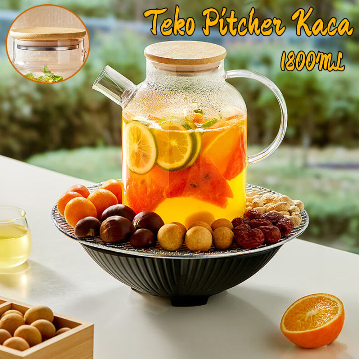 1.8L Teko Pitcher Kaca / Teapot Teko Teh Kopi Jus Chinese Tea ...