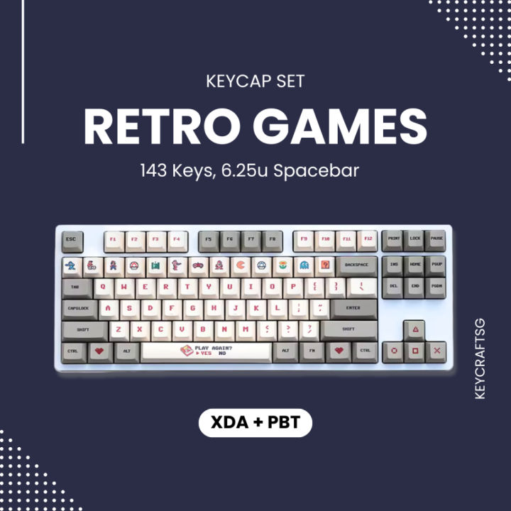 🇸🇬 Retro Arcade Games Keycaps XDA Profile PBT Dye Sublimation for ...