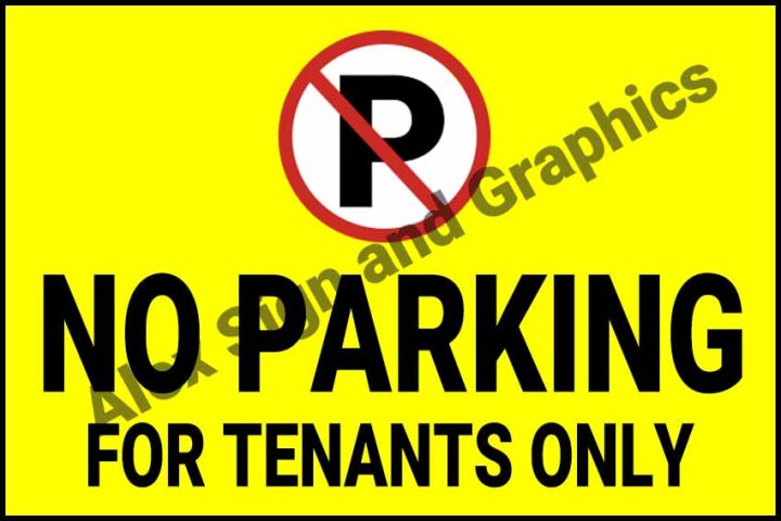 No Parking, For Tenants Only PVC Signage - A4 Size (7.5 x 11.25 inches ...