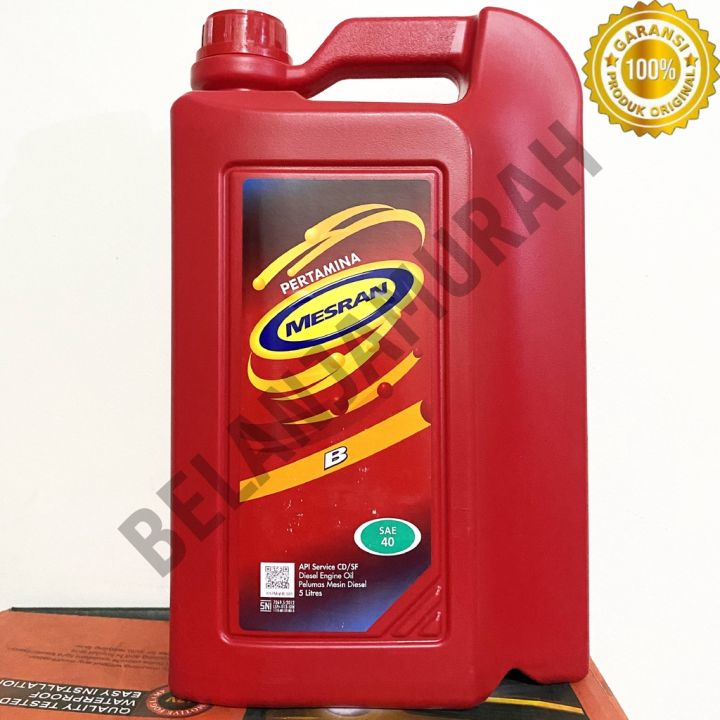 Oli Mesin Diesel Pertamina Mesran B Sae 40 API CD/SF 5L / 5 Liter ...