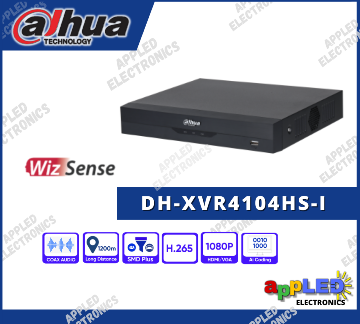 Dahua DH-XVR4104HS-I 1080P 4CH WIZSENSE DVR with AoC (Audio over Coax ...