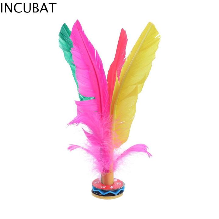 INCUBAT แบบพกพา สีสัน ขนนก เกมกีฬา เตะลูกขนไก่ กีฬาเท้า จีน Jianzi การ ...