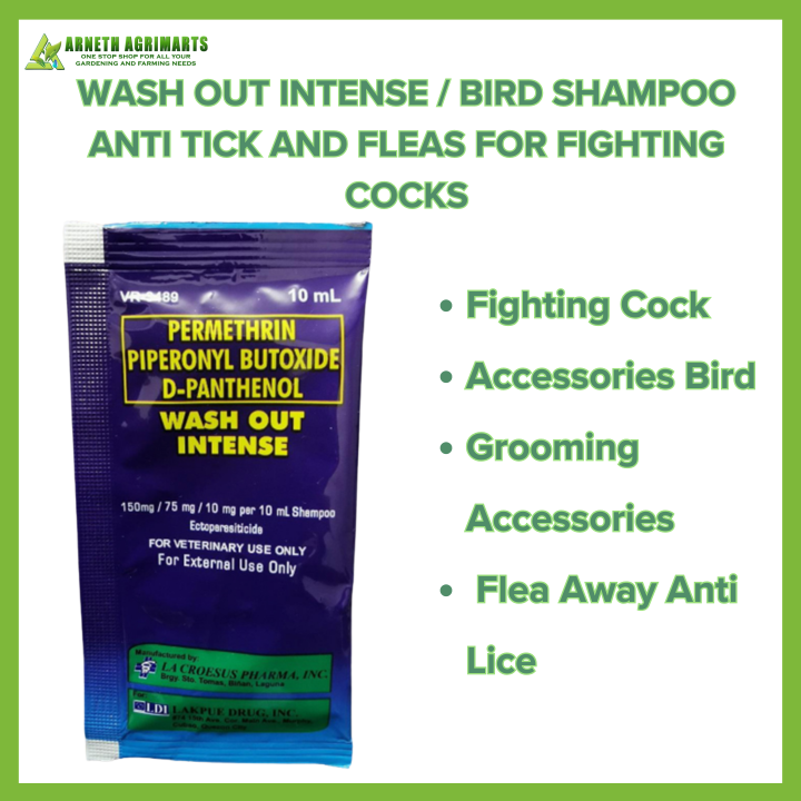 WASH OUT INTENSE ECTOPARACITIDE BIRD SHAMPOO ANTI TICK AND FLEAS FOR ...