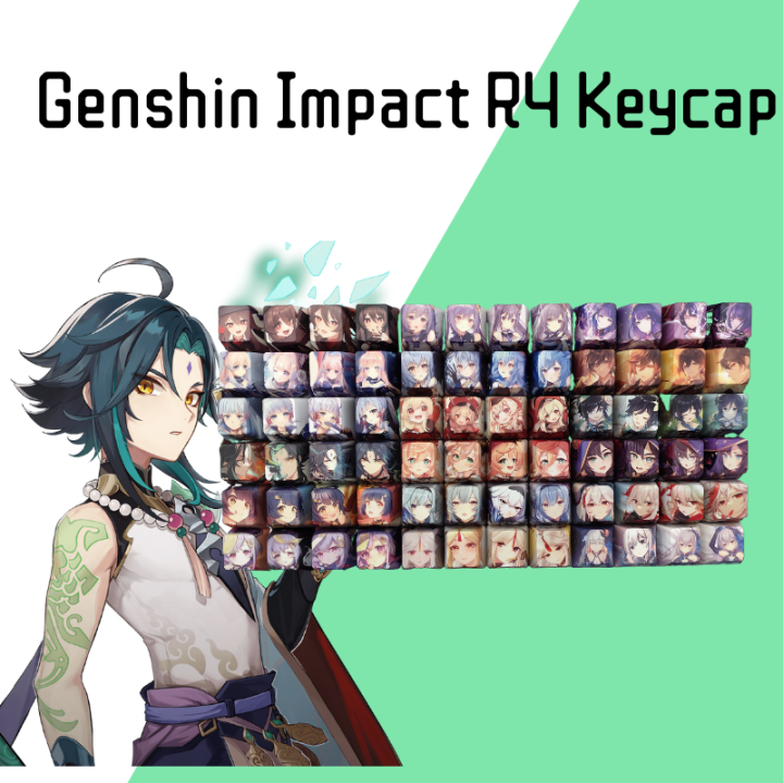 Genshin Impact Oem Profile R4 คีย์บอร์ดปุ่มกด 4 ชิ้น / ชุด hu tao/zh บน ...