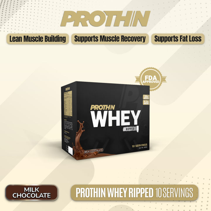 Prothin Whey Ripped Powder 10 Servings (Milk Chocolate) Muscle Power ...