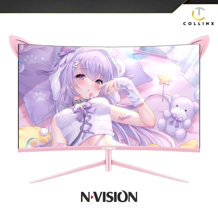 Pink / White Gaming Monitor - Nvision IN27FGP /IN27FGW 165hz Curved ...