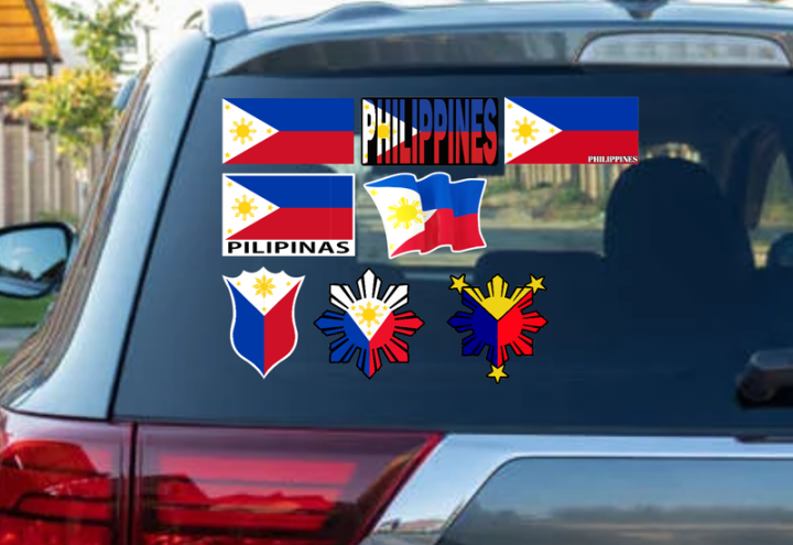 Philippine Flag Vinyl Sticker Waterproof High Quality Laminated Sticker ...