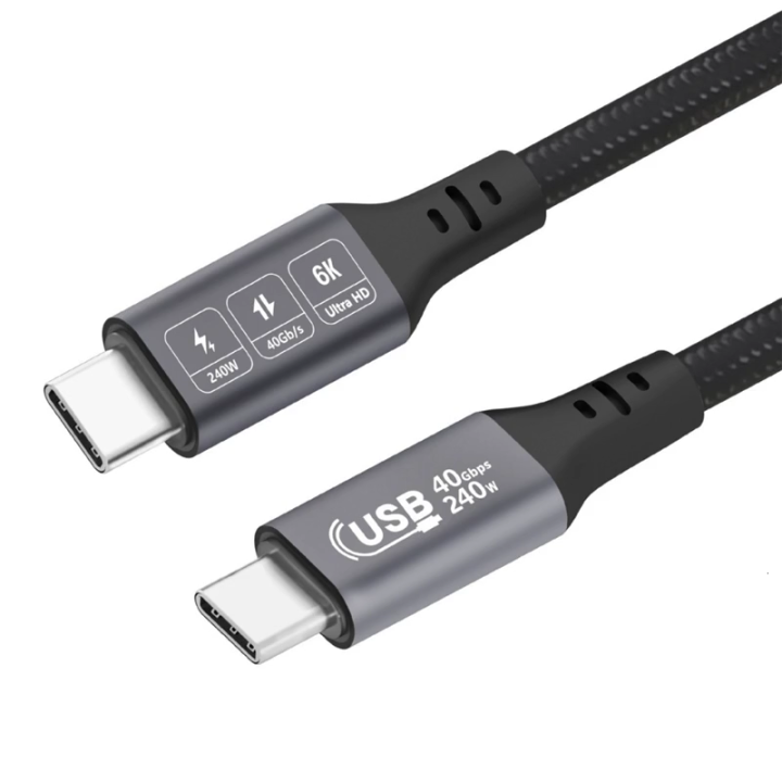 USB4 Cable 240W Fast Charging 40Gbps Data Transfer For 3/4 6K Video ...