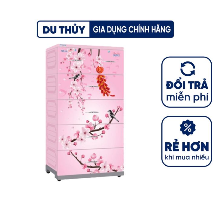 Tủ nhựa 5 ngăn loại lớn có ổ khóa ngang 70 cm nhựa nguyên sinh Vita-L ...