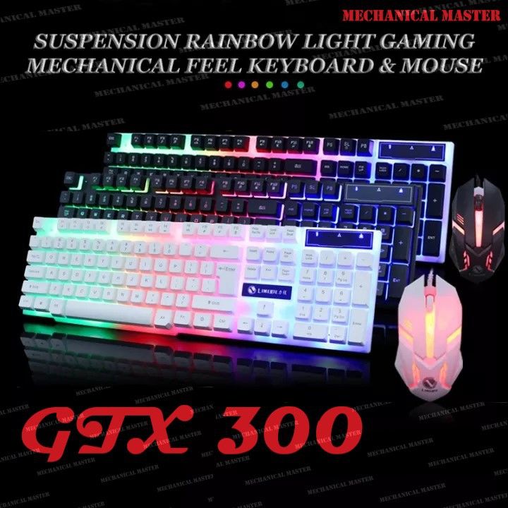 Limei limeide GTX300 wired usb colorful luminous gaming keyboard and ...