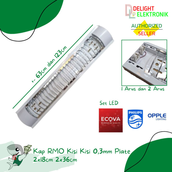 Kap Lampu TL RMO Kisi 0,3mm Plate 2x18 2x36 | Lazada Indonesia