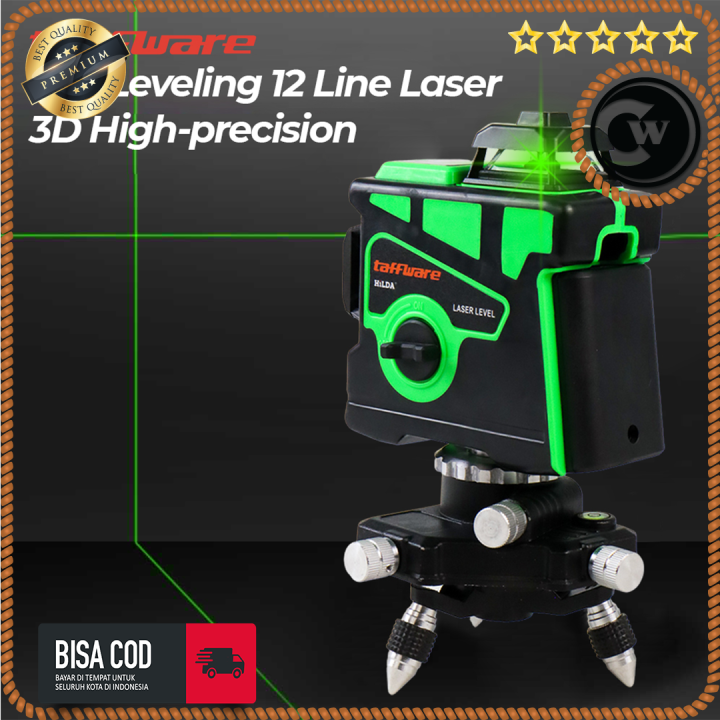 COD - Self Leveling 12 Line Laser 3D High Precision Anti Air dan Debu ...