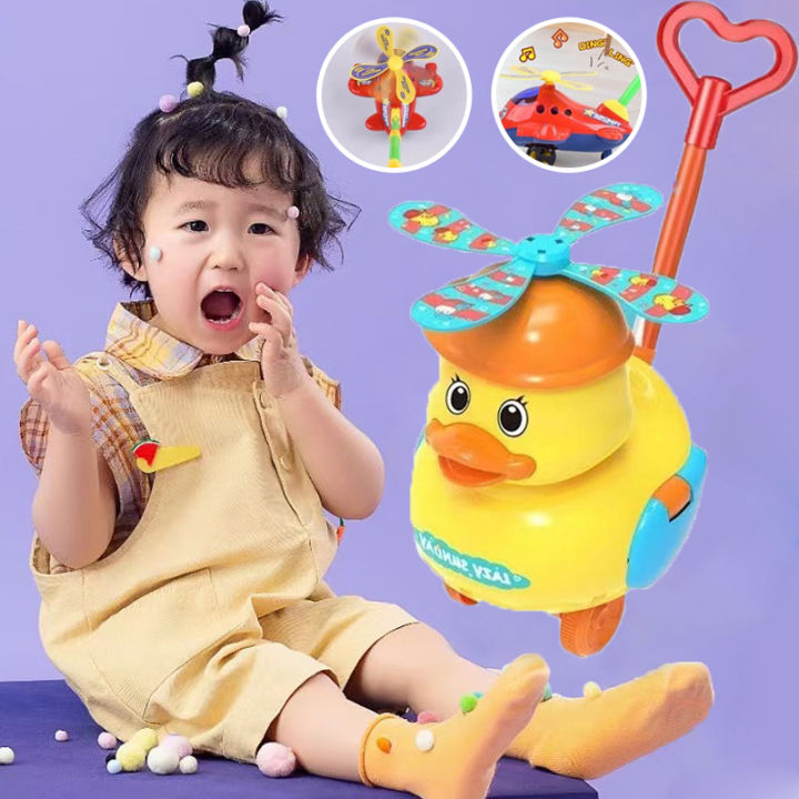 Push and Pull Wheel Car Walker Toys Baby Hand Pushing Walker with Bell ...