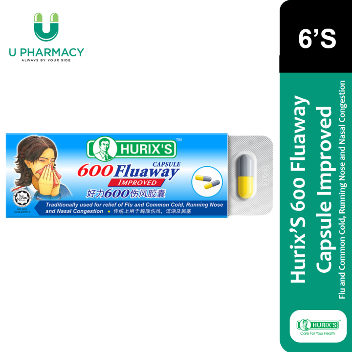 (U Pharmacy) Hurix’S 600 Fluaway Capsule - Improved Flu and Common Cold ...