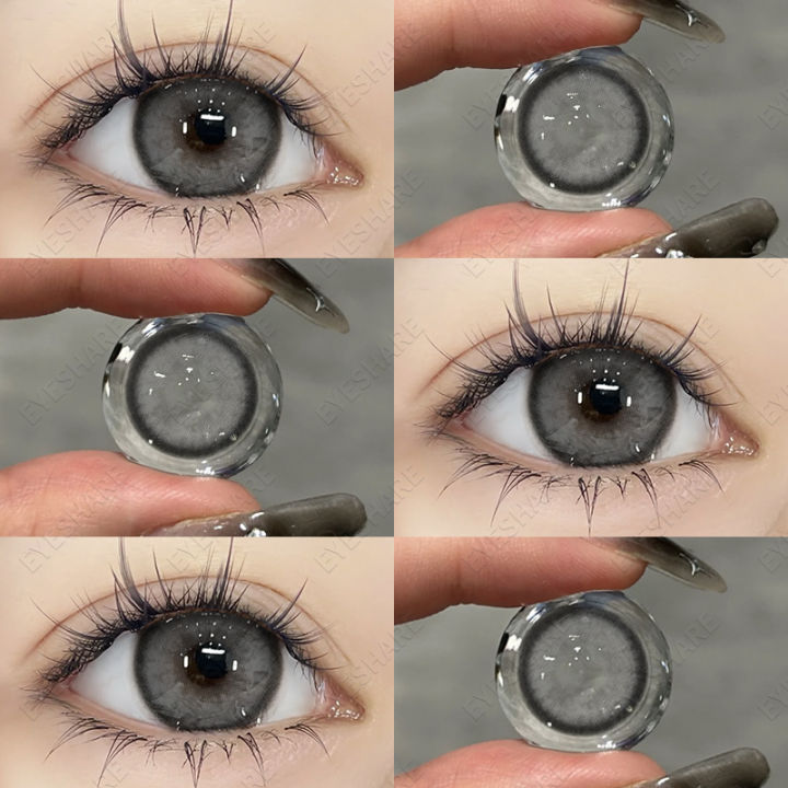 Eyeshare【COD】Softlens LEMON GRAY 1 Pasang/2cps Gray Lensa Kontak Normal ...