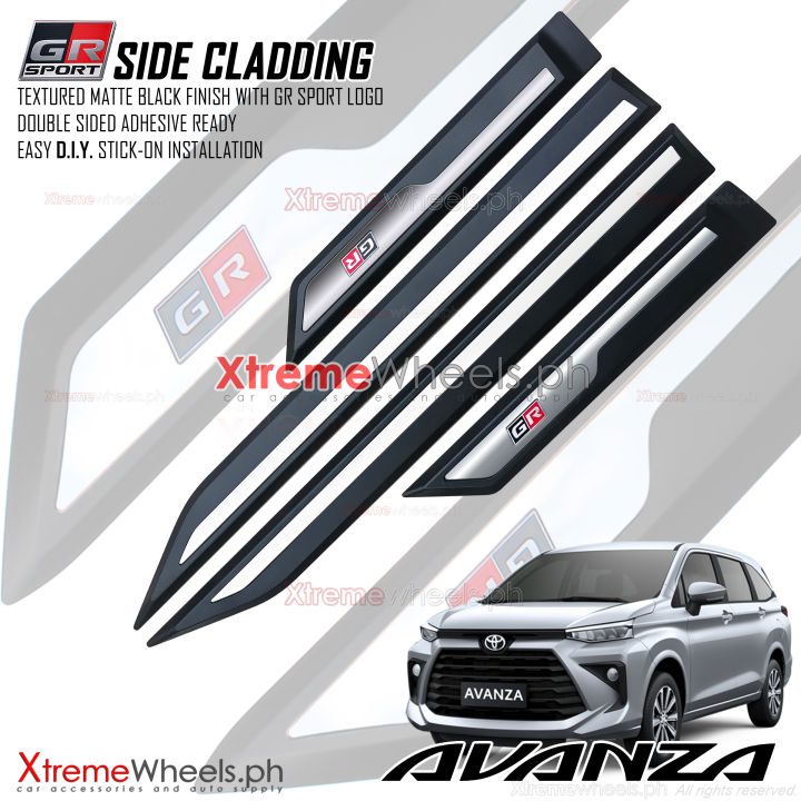 Toyota Avanza 2022 to 2025 4pcs GR Slim Side Cladding / Door Moulding ...