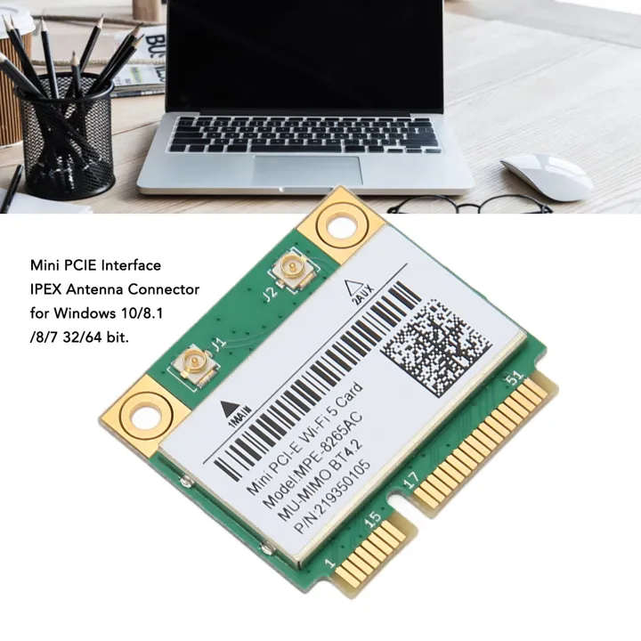 Wireless Card 1200Mbps IPEX 1 Interface MINI PCIE WiFi Adapter 2.4GHz ...