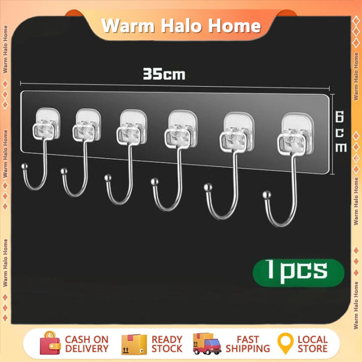 6in1 Self-adhesive Hooks No Trace No Need for Drilling Strong Adhesive ...