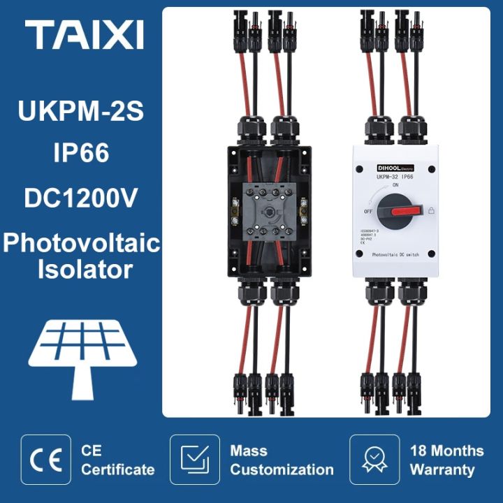 Solar PV Photovoltaic DC Isolation Switch 1A-32A DC1000V 1200V 2 ...