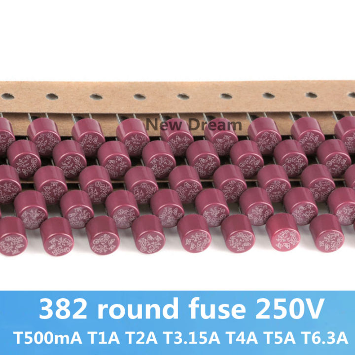 10pcs 382 round fuse 250V slow break T500mA T1A T2A T3.15A T4A T5A T6.3A | Lazada PH