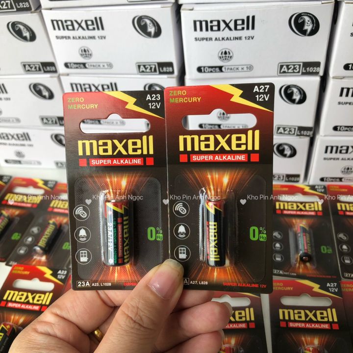 Pin A27 Alkaline 12V Maxell - Hàng Chính Hãng Cho điều khiển cửa cuốn ...