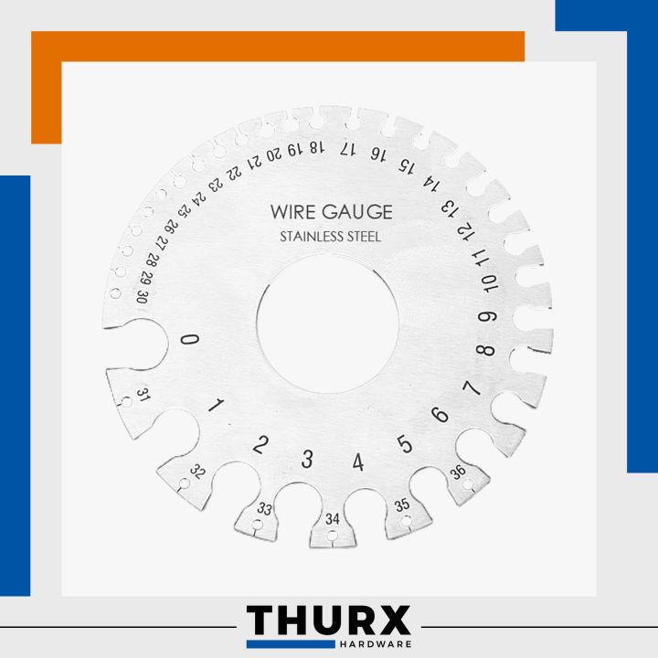 Thurx Wire Gauge 0-36mm AWG SWG Stainless Steel Thickness Ruler Gauge ...