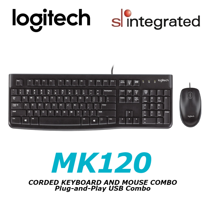 Logitech Mk120 Corded Keyboard And Mouse Combo Lazada