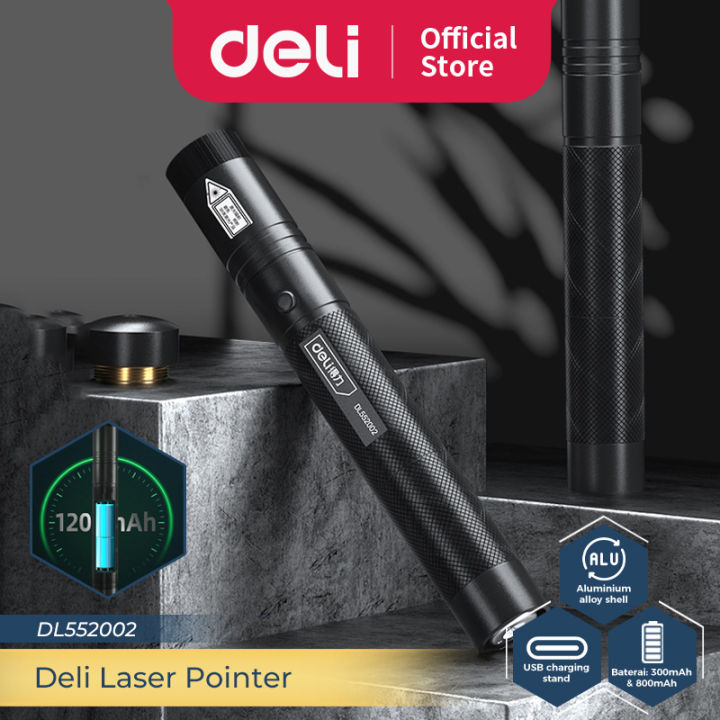 Deli Laser Pointer Senter Laser 3B Sinar Hijau Rechargeable DL55200X ...