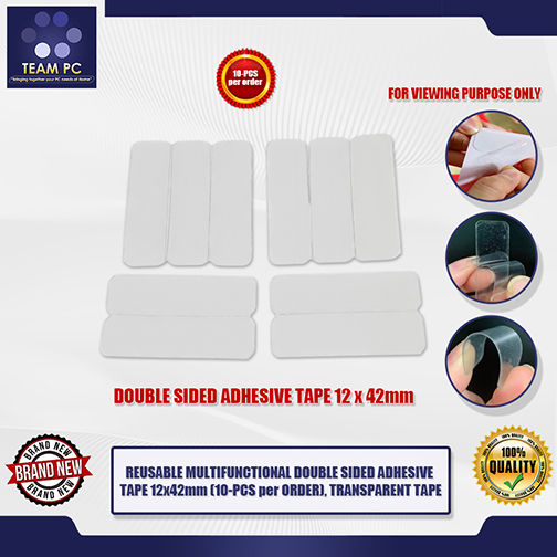 TEAM PC REUSABLE MULTIFUNCTIONAL DOUBLE SIDED ADHESIVE TAPE 12x42mm (10 ...