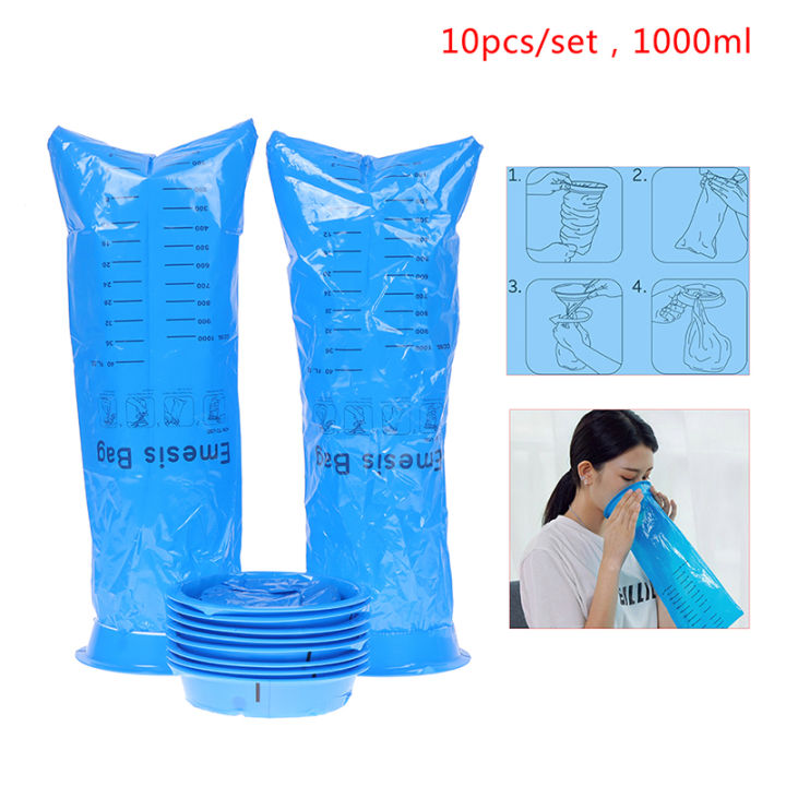 YKS 10 Pack Emesis Bag Disposable Vomit Bags Aircraft & Car Sickness ...